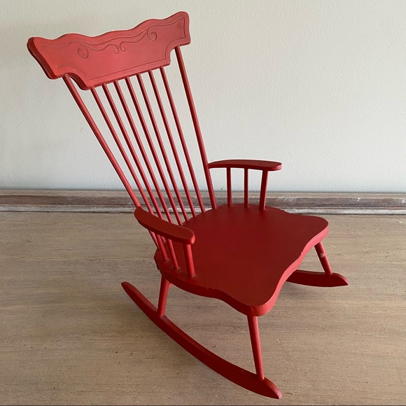 Accents | Vintage Roberta Wood Red Toy Doll Chair Torino | Poshmark